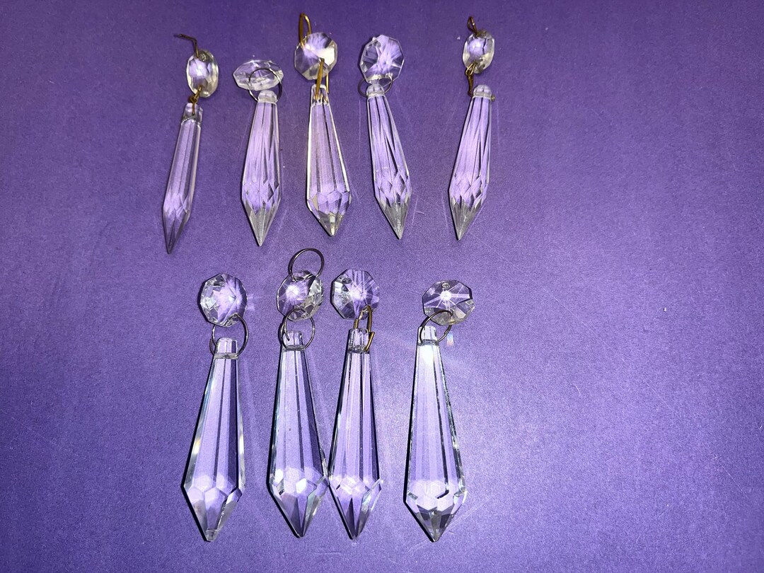 9 Sets of Antique Crystal Prisms, Antique Crystals Lot, Antique ...