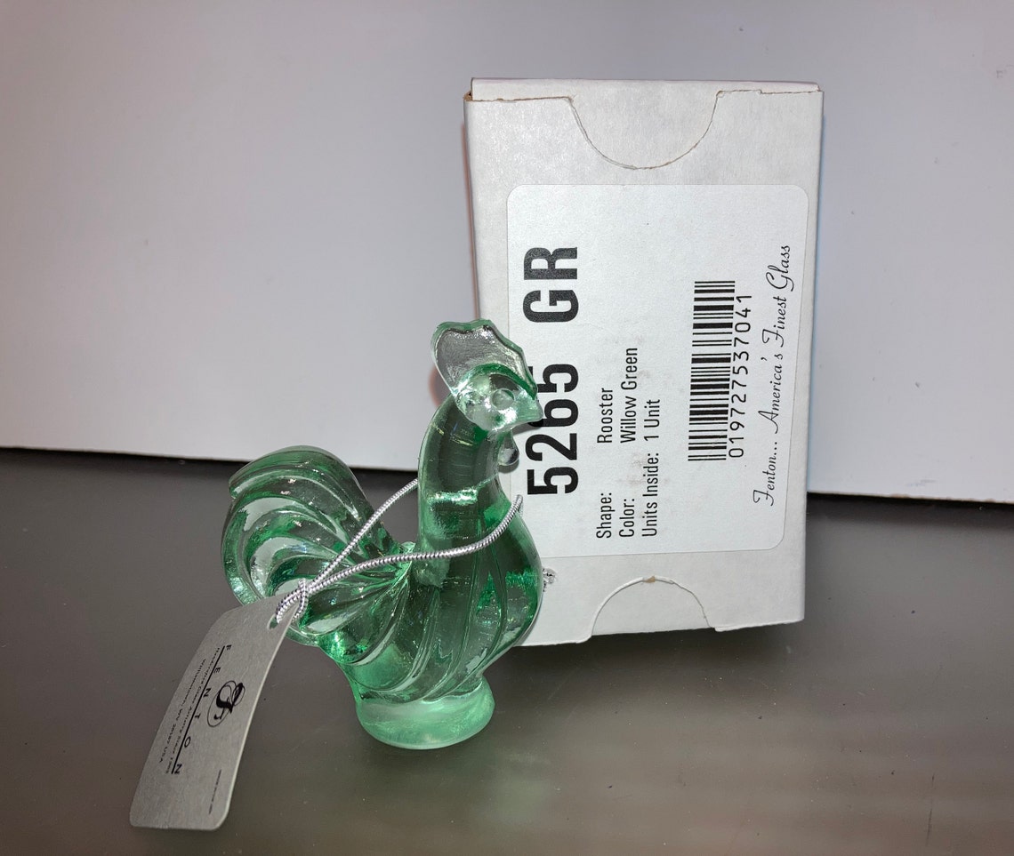 Fenton Willow Green Rooster Figure Vintage Fenton Green - Etsy