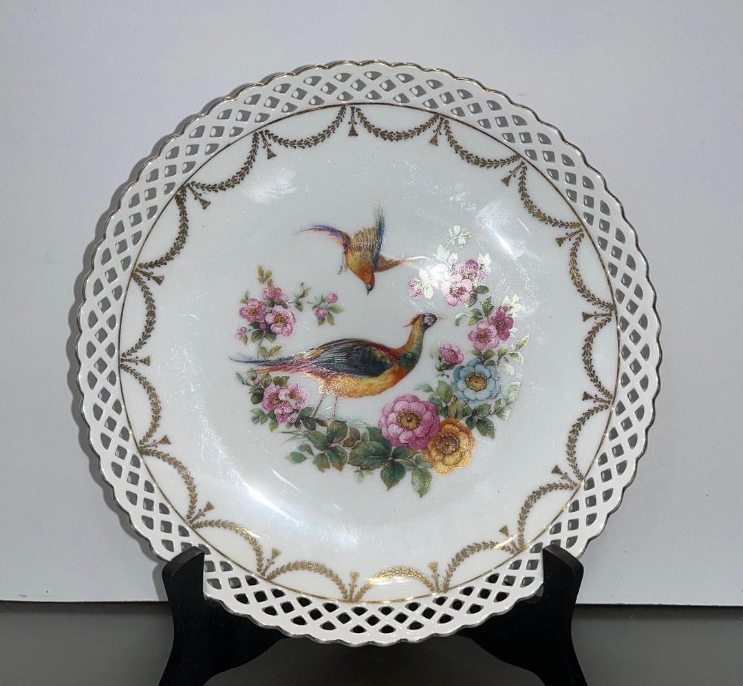 Antique Schumann Reticulated Plate, Schumann Pheasant 9 1/2" Plate ...