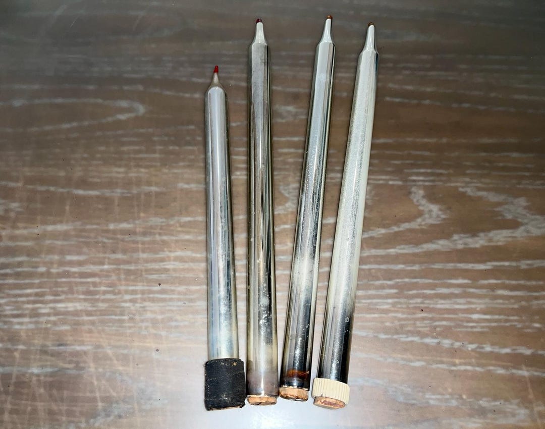4 Antique Mercury Class Candles, Mercury Flame Tip Silver Candles ...