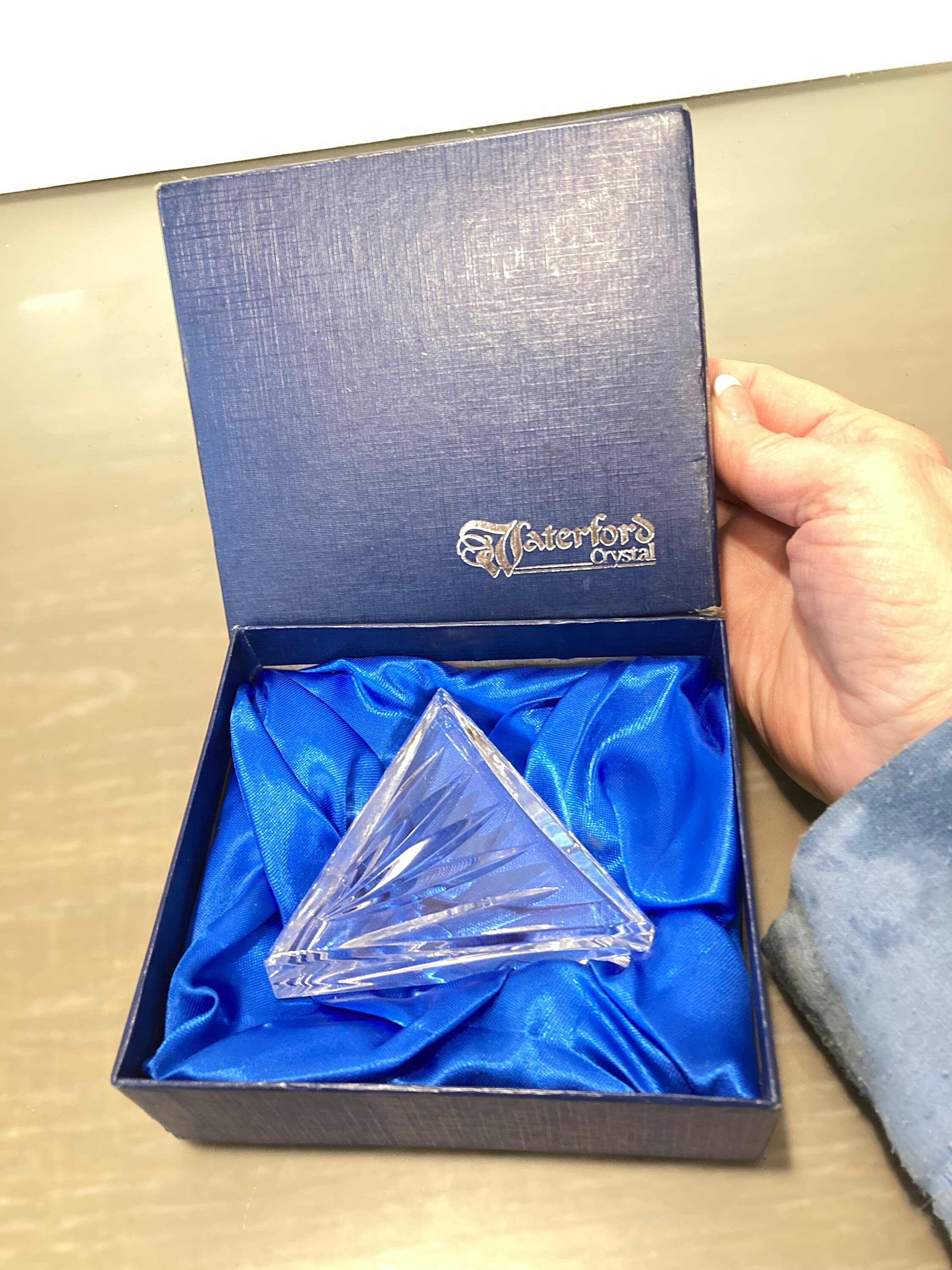 Waterford Crystal Triangle Paperweight Waterford Crystal - Etsy