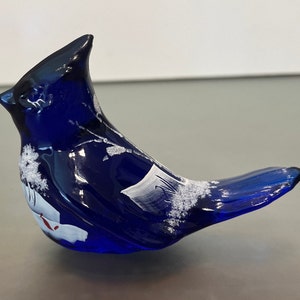 Fenton Cobalt Blue Jay Bird, Signed Fenton Blue Jay, Fenton Painted ...