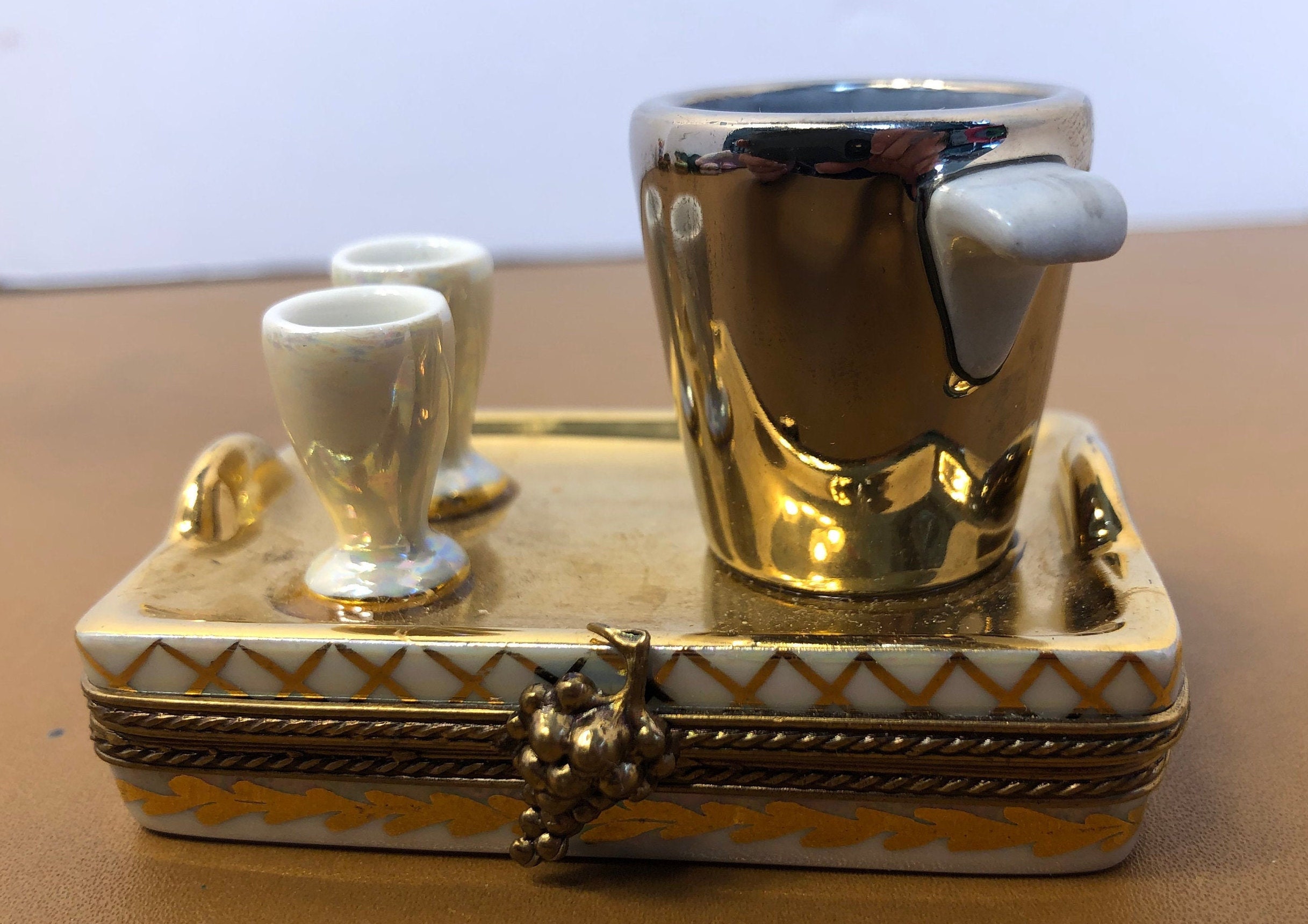 Limoges Wine Set Box Peint Main Wine Bucket Trinket Box Hand - Etsy