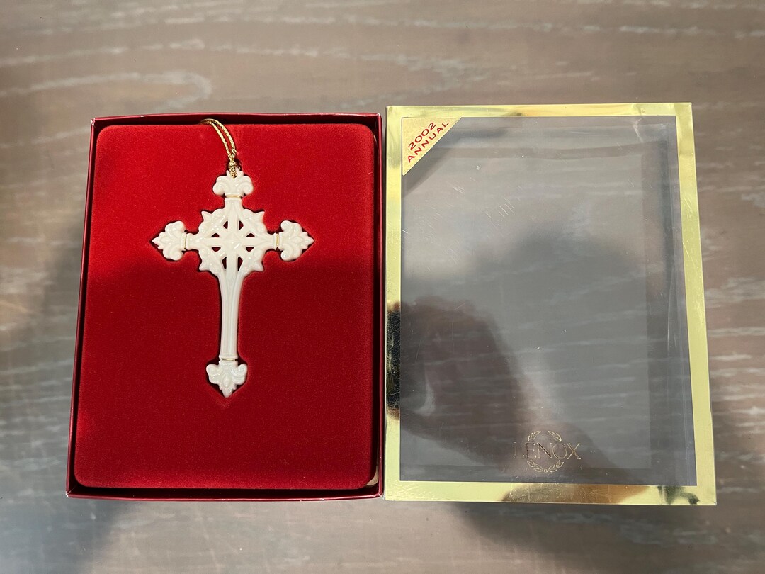 Vintage Lenox Pierced Cross Christmas Ornament, Lenox 2002 Cross ...