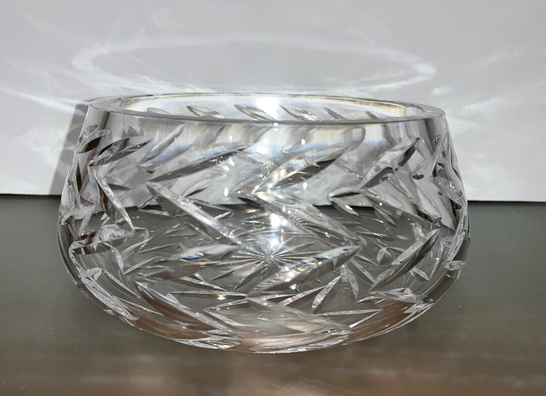 Vintage Waterford 8" Zig Zag Bowl, Waterford Chevron Cuts Serving Bowl ...