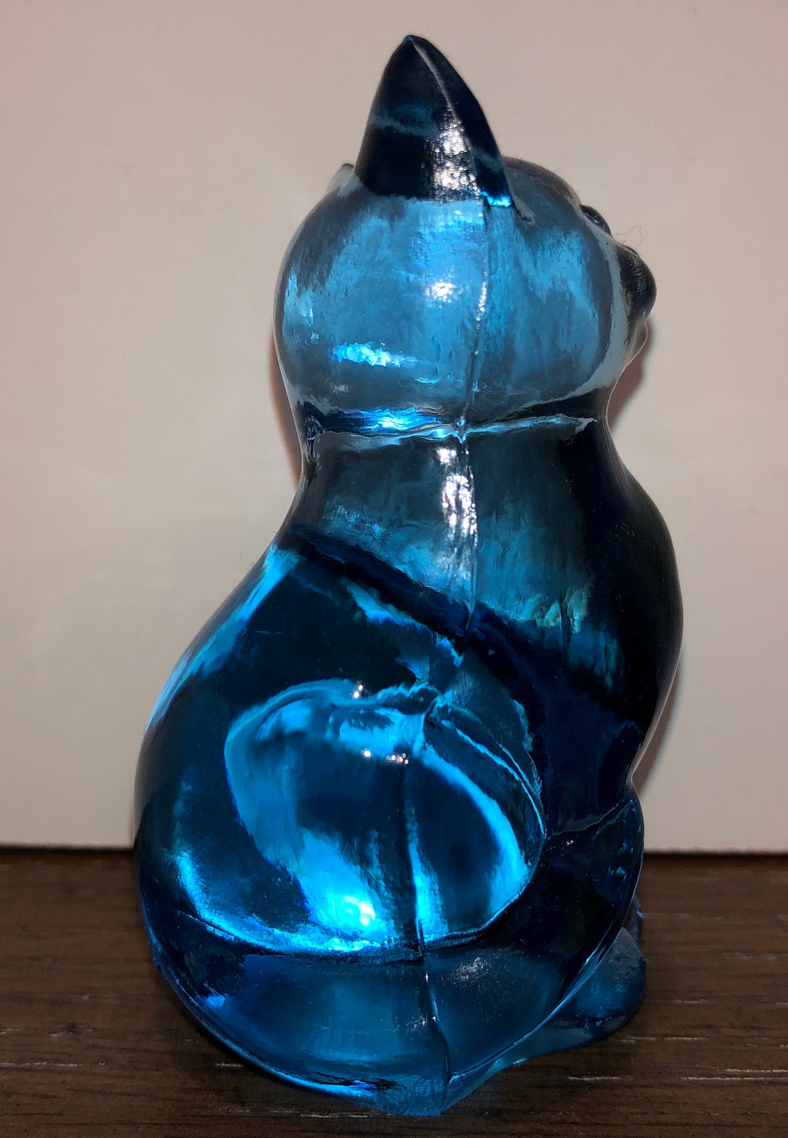 Fenton Little Light Blue Cat Figure Vintage Signed Fenton Lt - Etsy