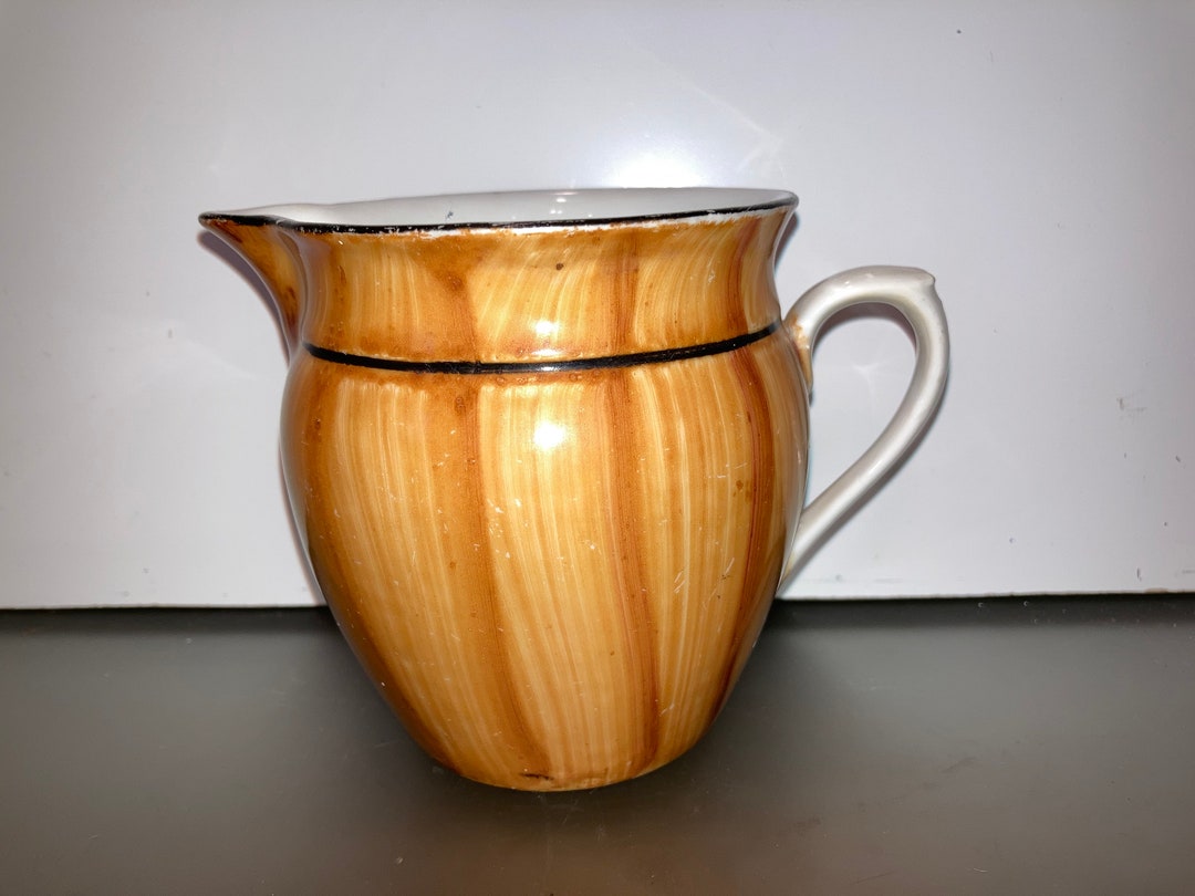 Vintage Czech Wood Grain Pitcher, Czechoslovakia Wood Grain Cream ...