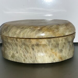 Vintage 4" Carved Stone Box, Stone Oval Box, Marble Dresser Box ...