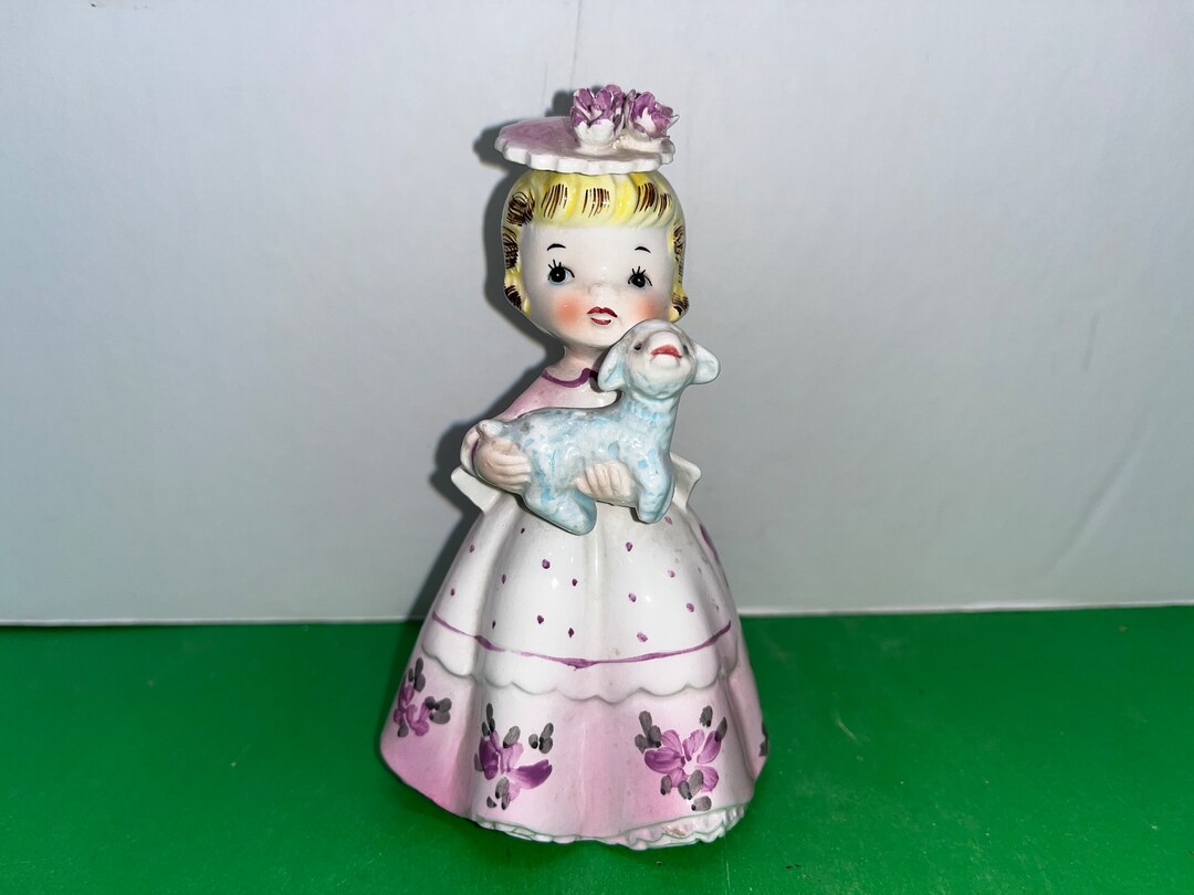 Vintage Lefton Gift With Lamb, Lefton 1448 Girl Figure, Lefton Japan ...