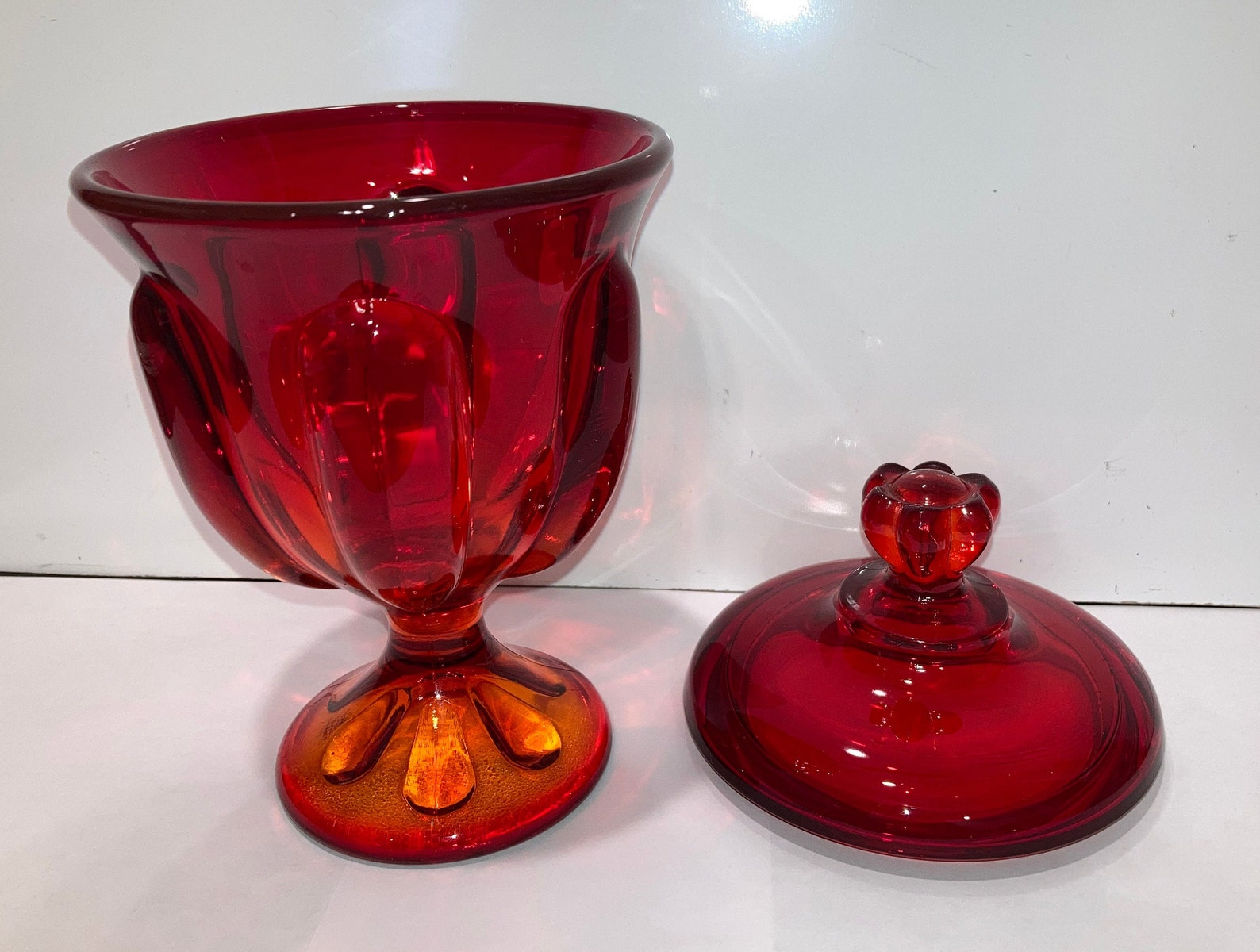 Vintage Viking Ruby Red Lidded Candy Viking Modern Lidded - Etsy