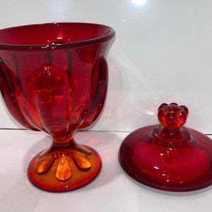 Vintage Viking Ruby Red Lidded Candy, Viking Modern Lidded Candy ...