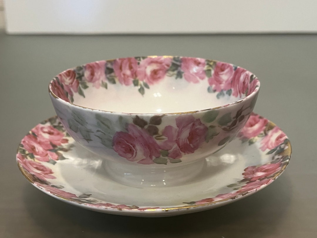 Limoges GOA 4 1/4"bowl Plate, Vintage Limoges Pink Roses Bowl, Hand ...