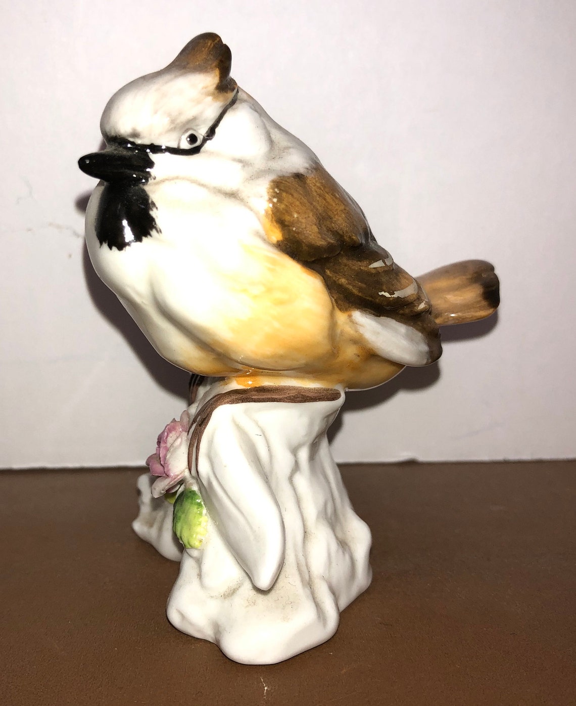 Vintage Porcelain Brown Fat Bird, Ceramic Bird, Bird on Branch Taiwan ...