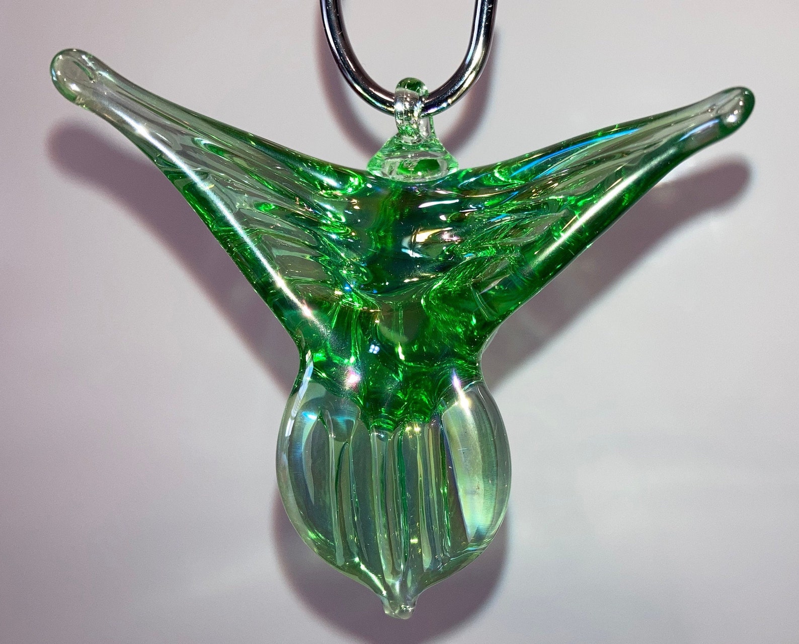 Vintage Blown Glass Hummingbird Iridescent Green Hummingbird | Etsy