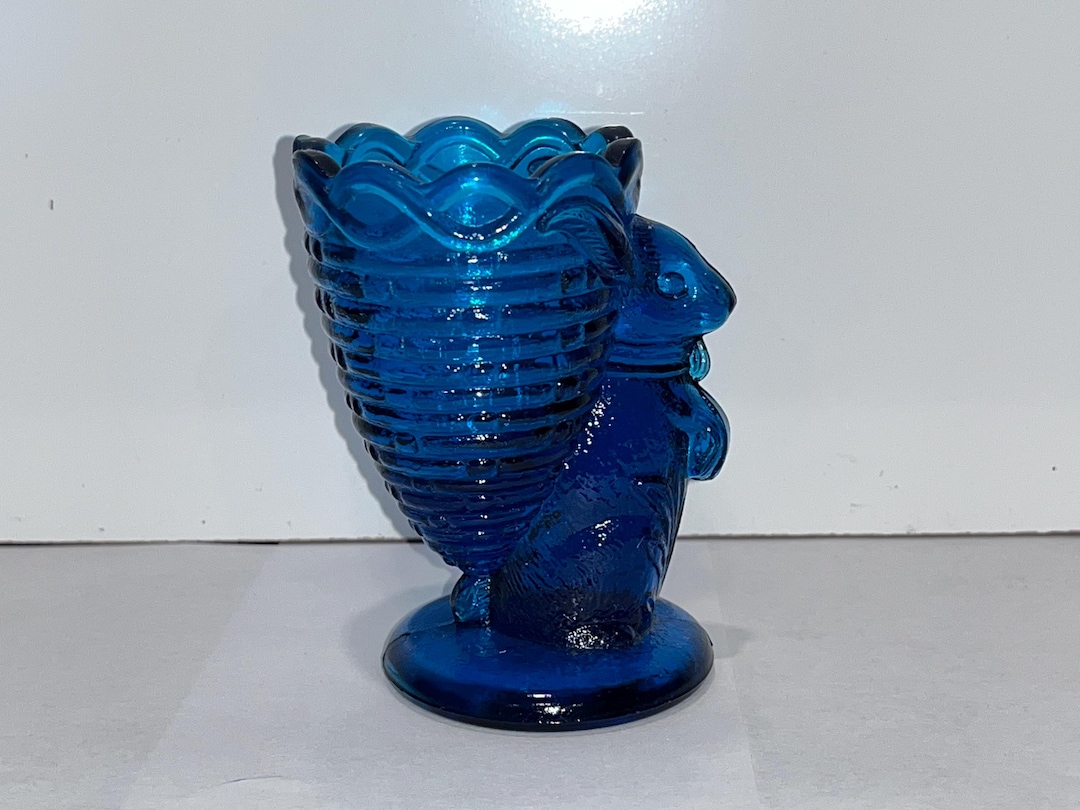 Fenton Glass Bunny Rabbit Egg Cup, Fenton Teal Blue Glass Bunny, Fenton ...