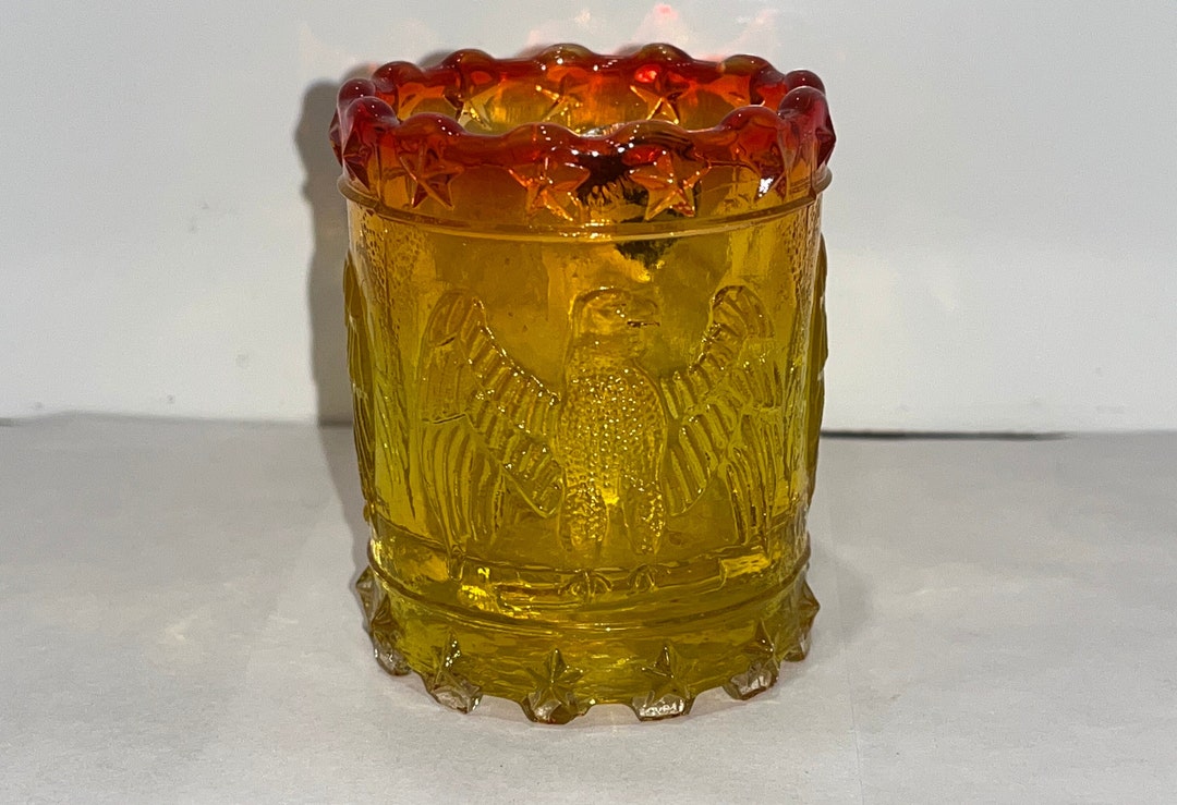 Vintage Kanawha Amberina Toothpick, Kanawha Amberina Patriotic Eagle ...