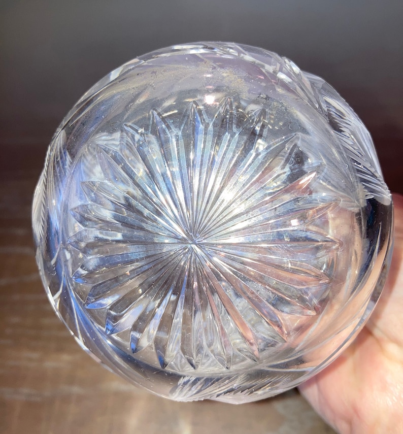 Antique Cut Glass Cruet, Cut Glass Thistle Cruet, Cut Glass Leaf ...