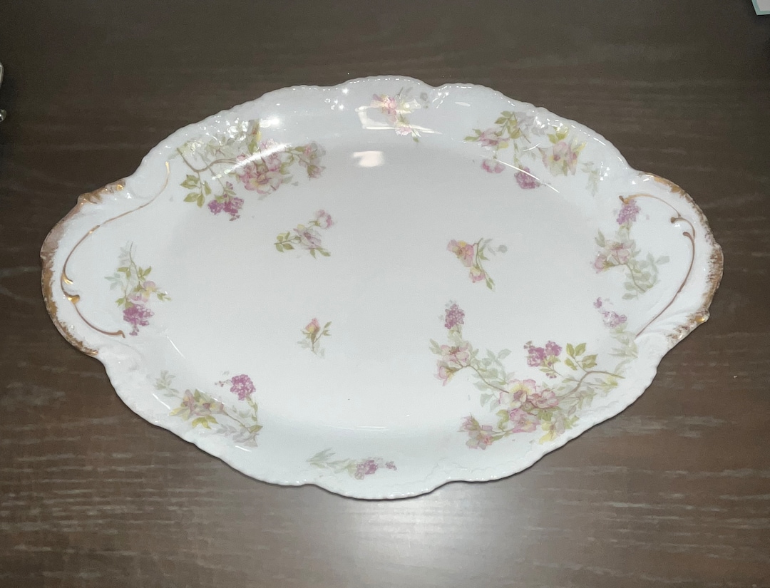 Antique Limoges Pink Floral Large Platter, Haviland Limoges Pink Flower ...