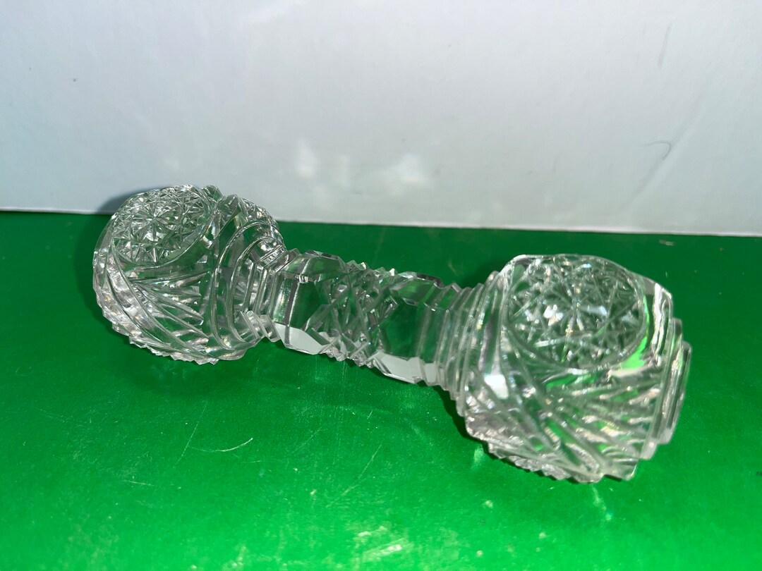 Antique Cut Glass Knife Rest, Faceted Glass Carving Knife Rest, 5 1/4 ...