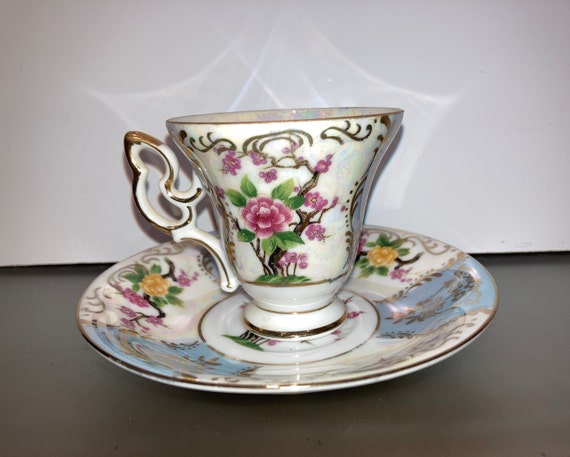 Vintage English Roses Tea Cup Royal Halsey Pink Roses Cup - Etsy