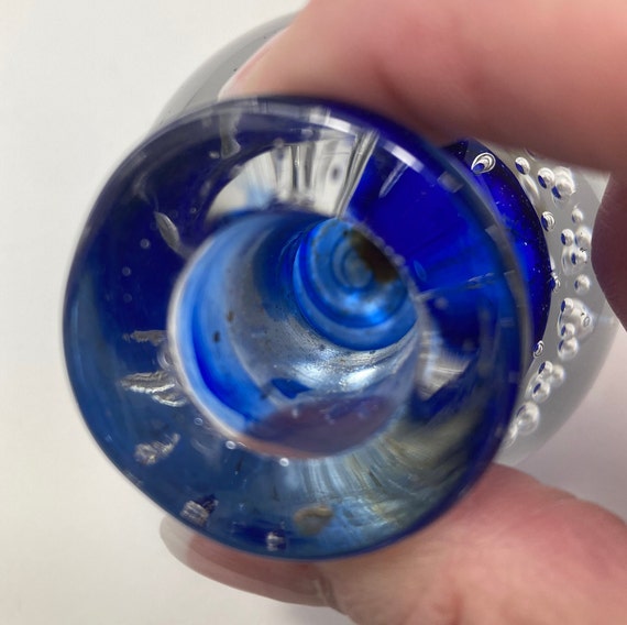 Controlled Bubble Cobalt Perfume Bottle, Cased Cobalt… - Gem