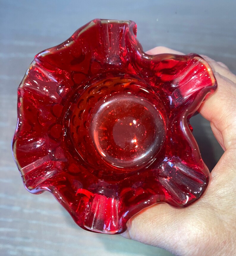 Fenton Orange Art Glass Hobnail Vase Vintage Fenton Orange | Etsy