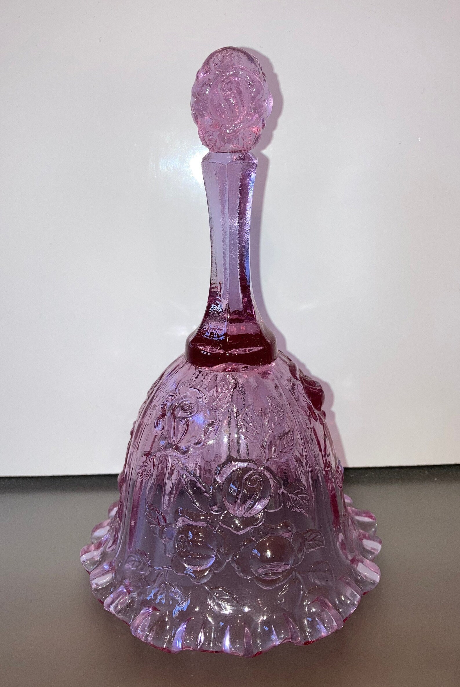 Fenton Empress Rose Bell Vintage Ruffled Edge Pink Bell | Etsy