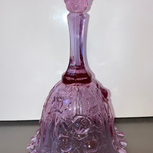 Fenton Empress Rose Bell, Vintage Ruffled Edge Pink Bell, Fenton Pink ...
