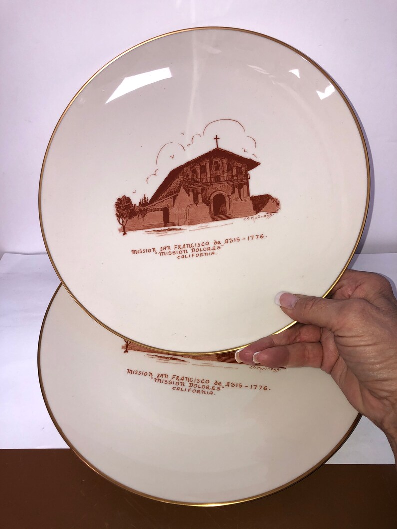2 Vintage California Mission Dinner Plates Lenox Plates | Etsy