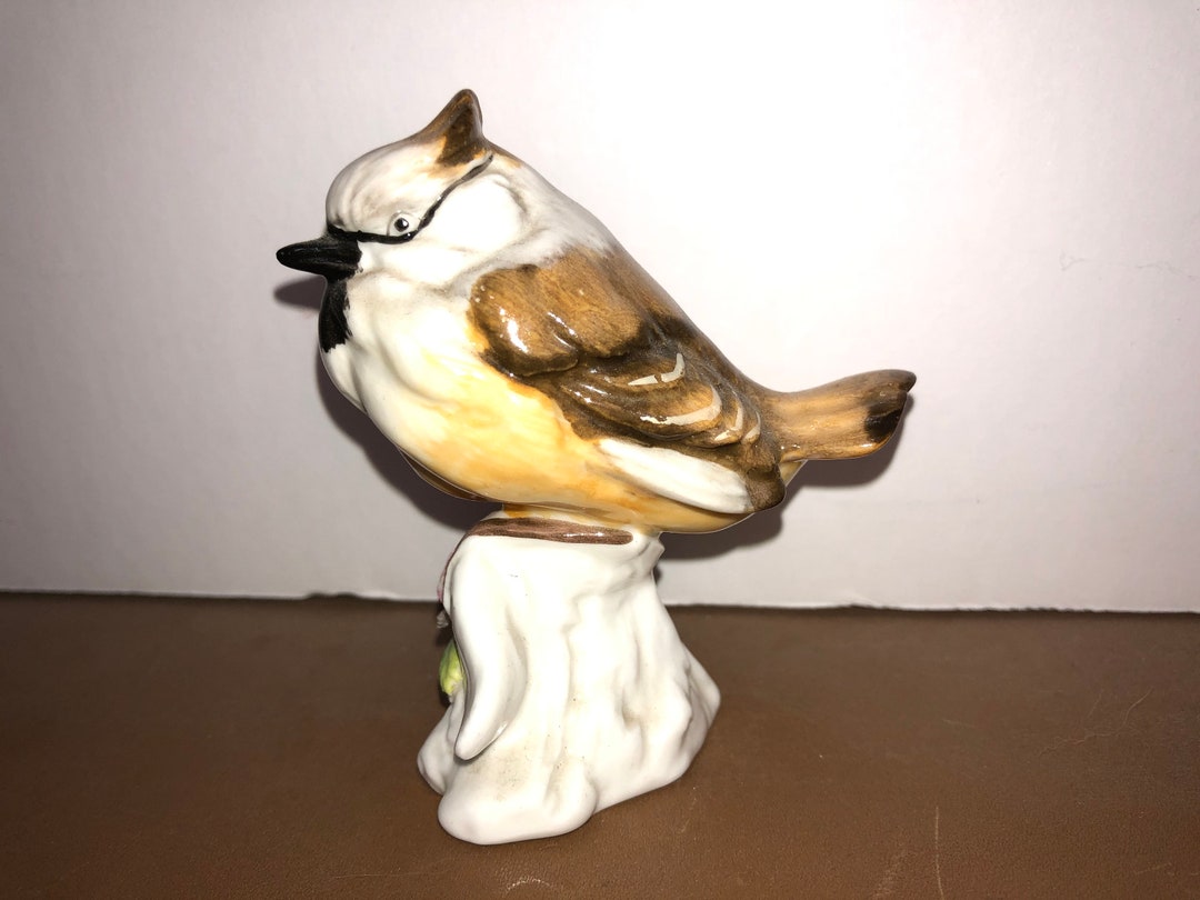 Vintage Porcelain Brown Fat Bird, Ceramic Bird, Bird on Branch Taiwan ...