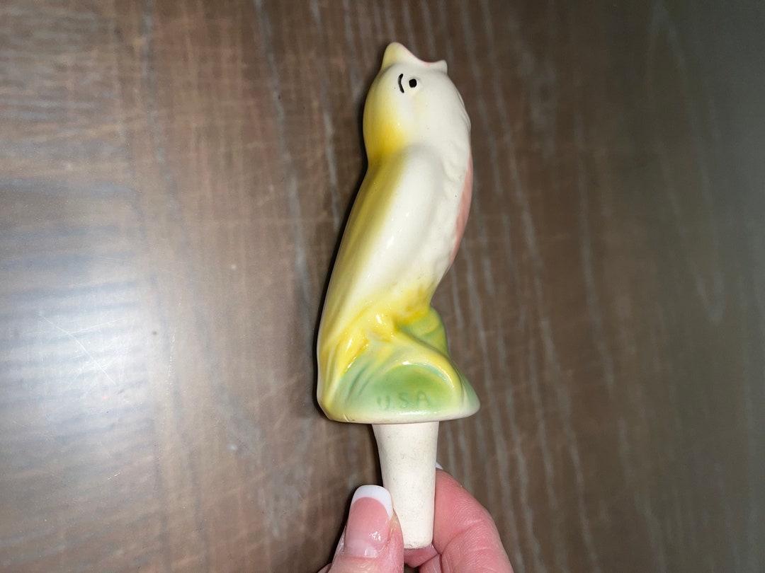 Vintage Ceramic Bird Stopper, Yellow Ceramic Bird Stopper, Ceramic 5 1/ ...