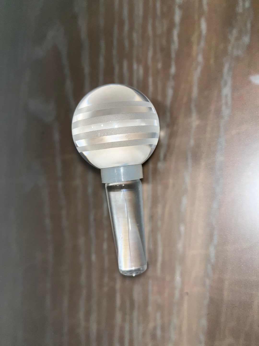 Vintage Clear Frosted Bottle Stopper, Clear Ringed Bottle Stopper, 3 1/ ...