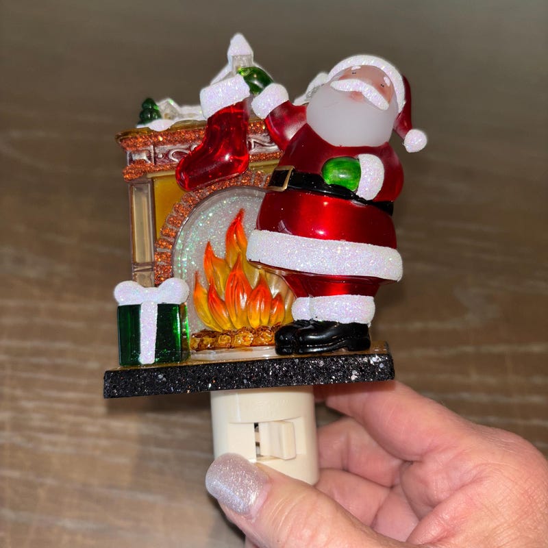 Ceramic Santa With Lights - Etsy