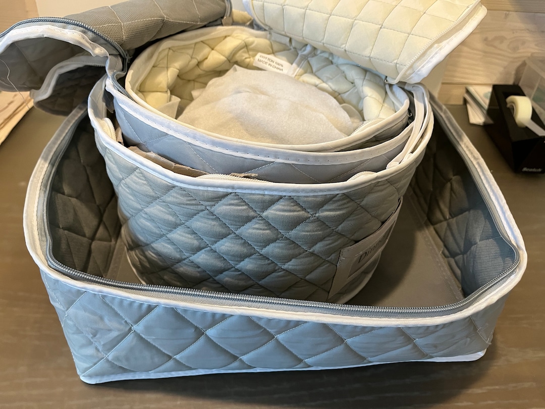 4 Fine China Storage Set, Padded China Storage, Dinner Plate, Salad ...