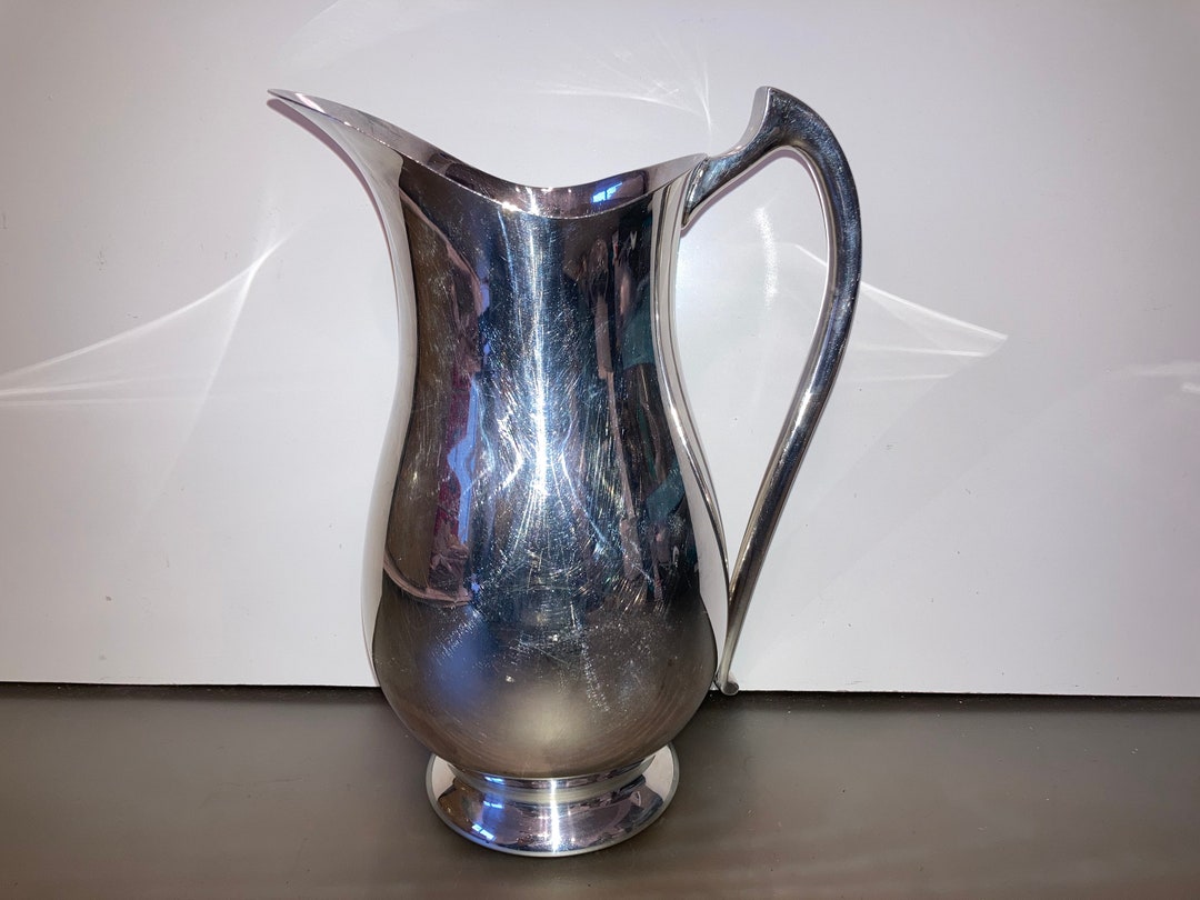 Mid Century Sheffield Silver Plate Pitcher, Sheffield USA Footed Silver ...