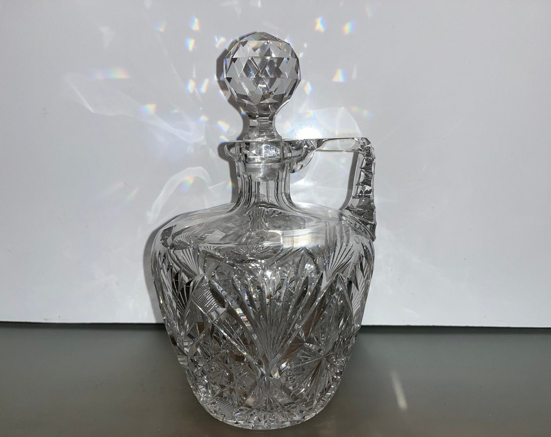 Antique American Brilliant Stars Decanter, Rare Brilliant Cut Glass ...