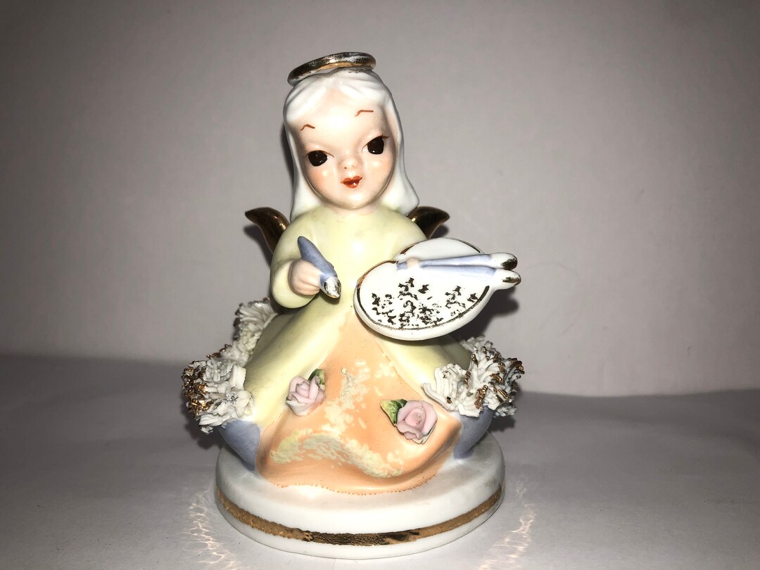Vintage Lefton Angel Artist, Lefton Spaghetti Angel Figure, Japan Angel ...