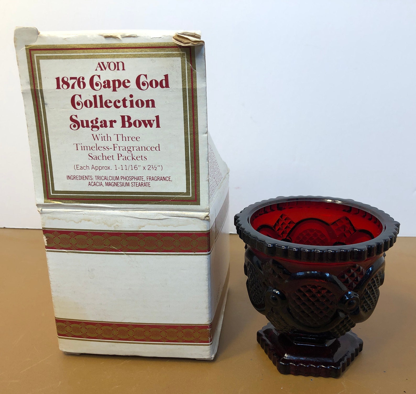 Vintage Cape Cod Ruby Red Glass Sugar Bowl Avon Ruby Red - Etsy
