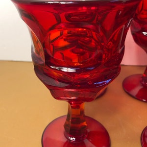 6 Ruby Red Fostoria Argus Glasses, Vintage Fostoria Ruby Red Goblets ...