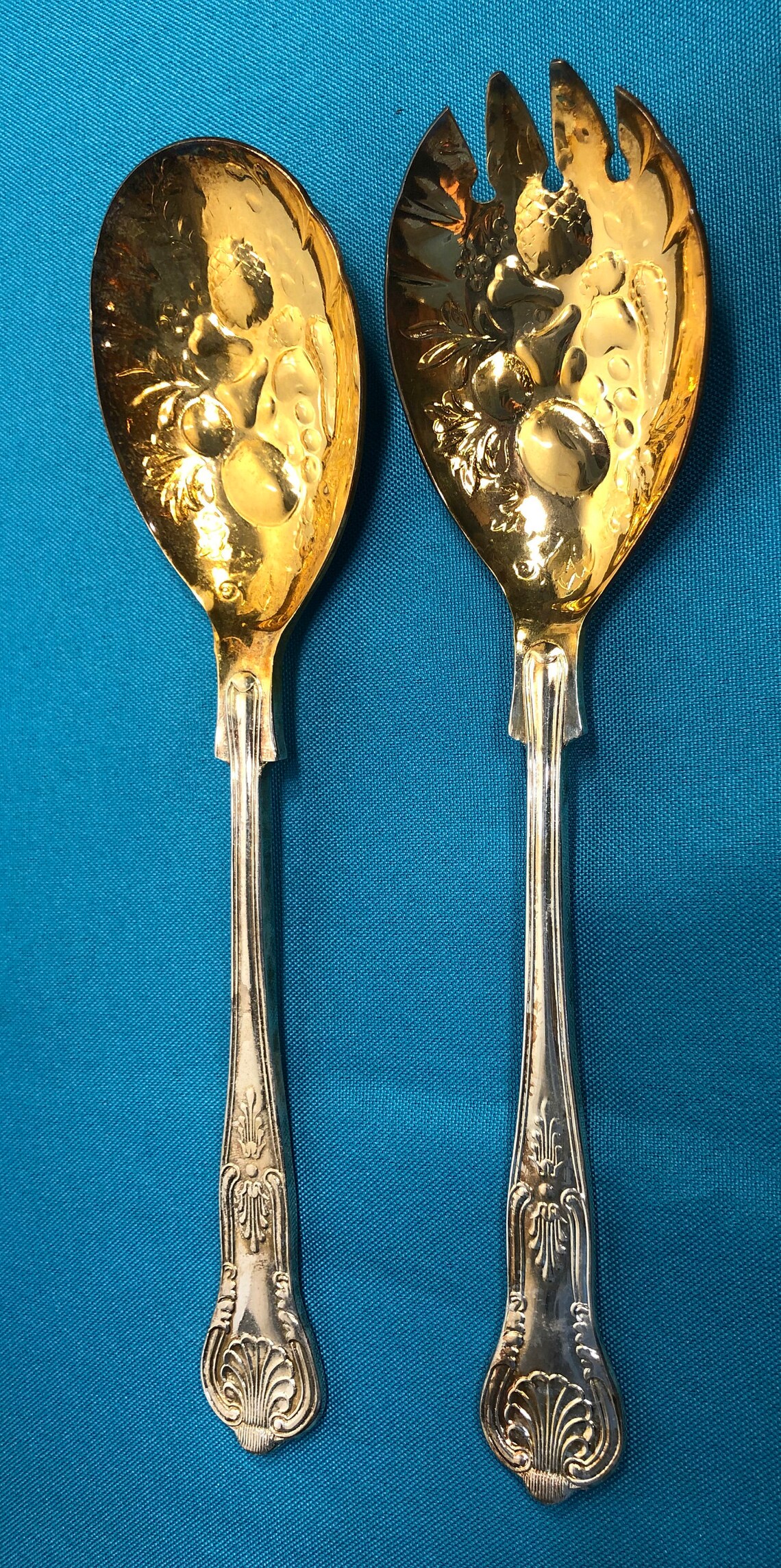 EPS Sheffield Salad Set Sheffield Berry Spoons Silver Plate | Etsy