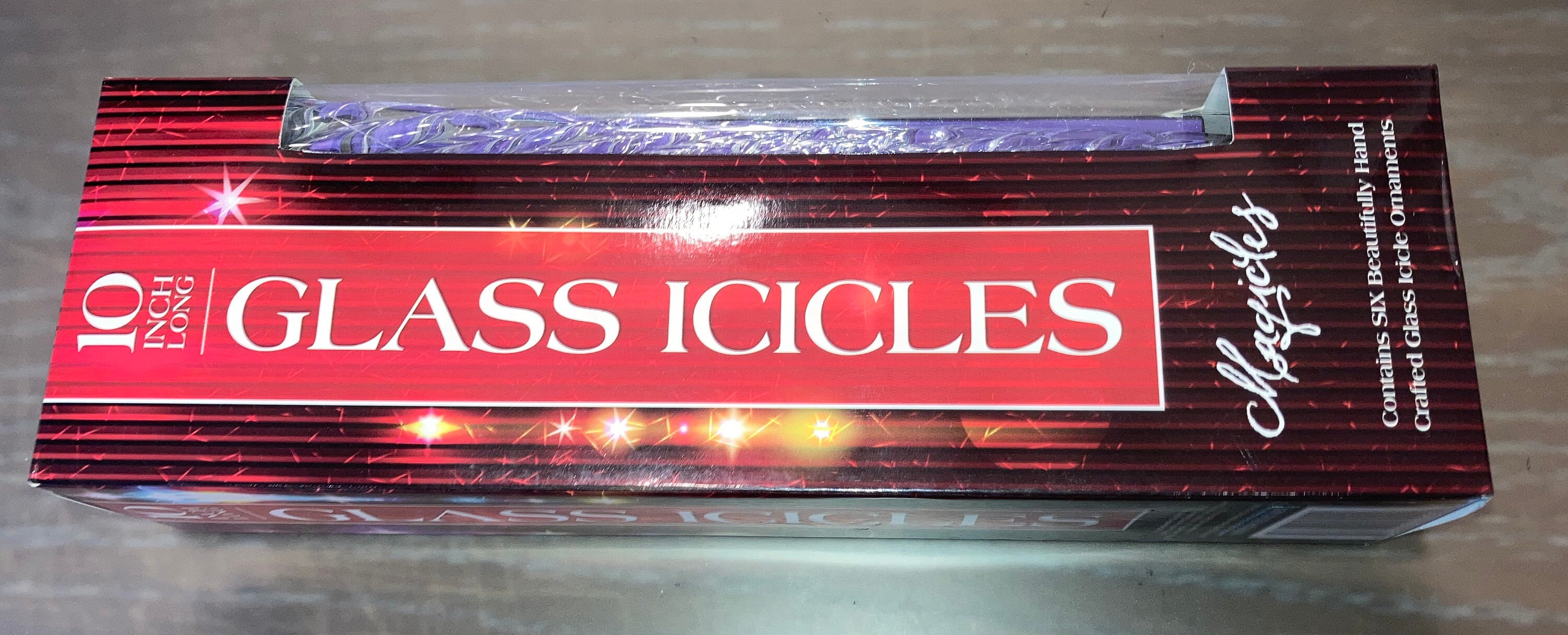 12 Glass Icicle 10" Ornaments, Handcrafted Twisted Glass Icicles ...