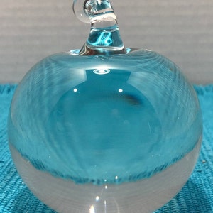 Art Glass Apple, Hand Blown Clear Apple, Hand Blown Paper Weight Apple ...