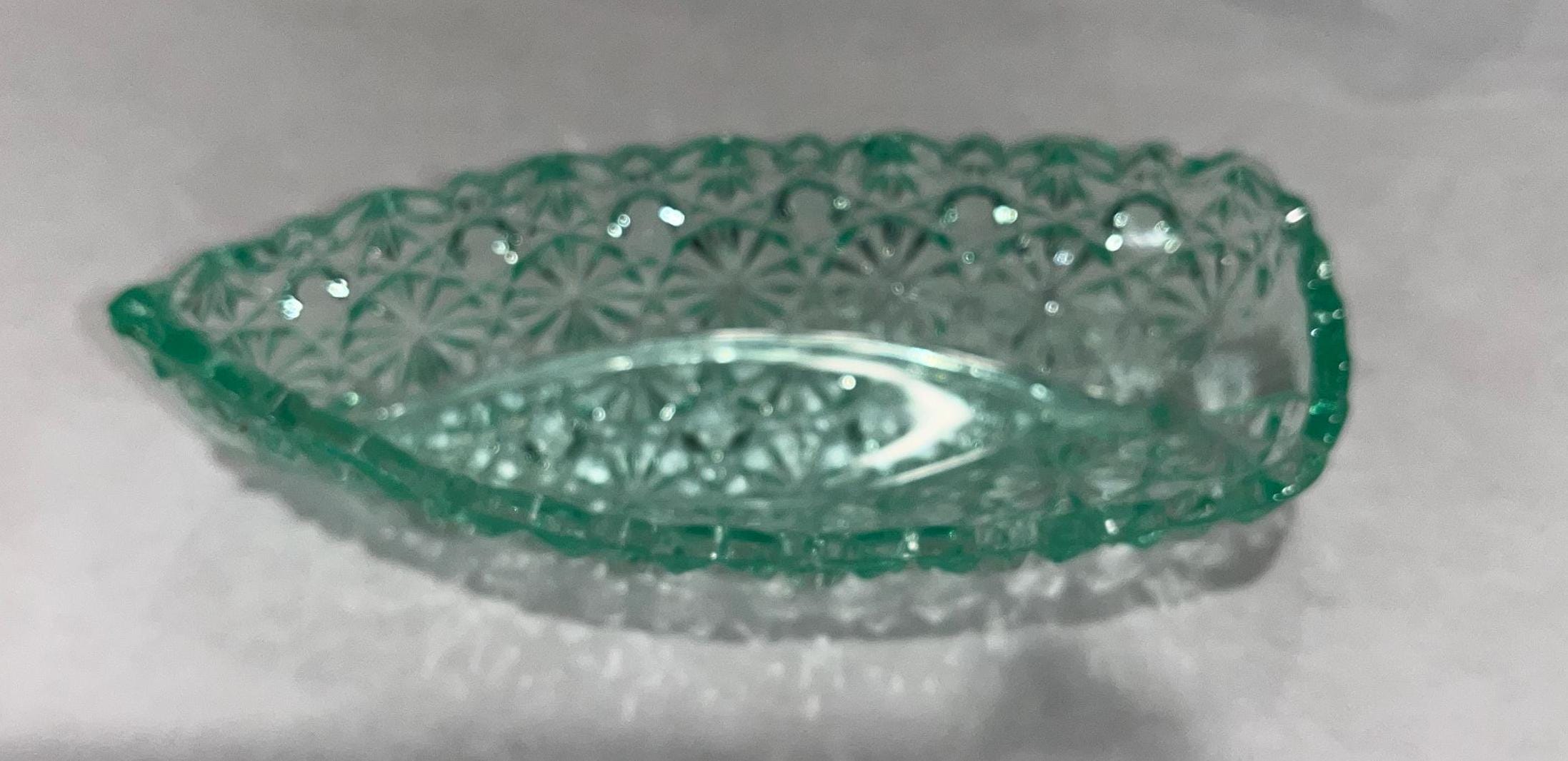 Vintage Fenton Mint Uranium Boat, Art Glass Seafoam Green Paperweight ...