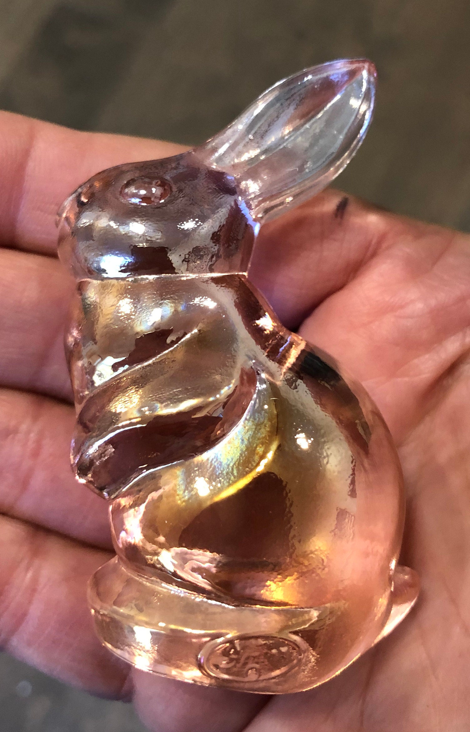 Fenton Pink Carnival Glass Bunny Rabbit Figure Fenton Pink - Etsy