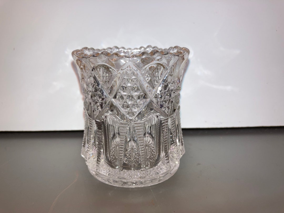 Vintage EAPG Tarentum Crystal Toothpick, Vintage Ladder Glass Gold ...