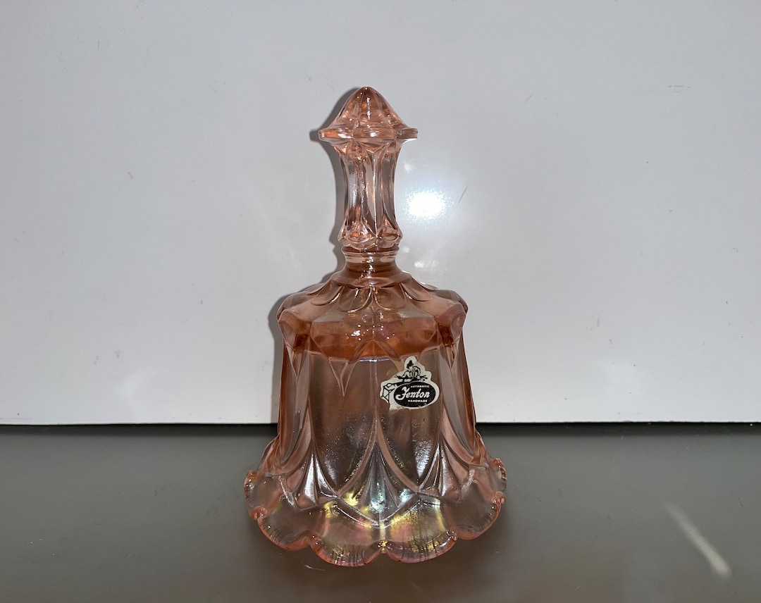 Vintage Fenton Whitton Pink Bell, Ruffled Carnival Glass Pink Bell ...