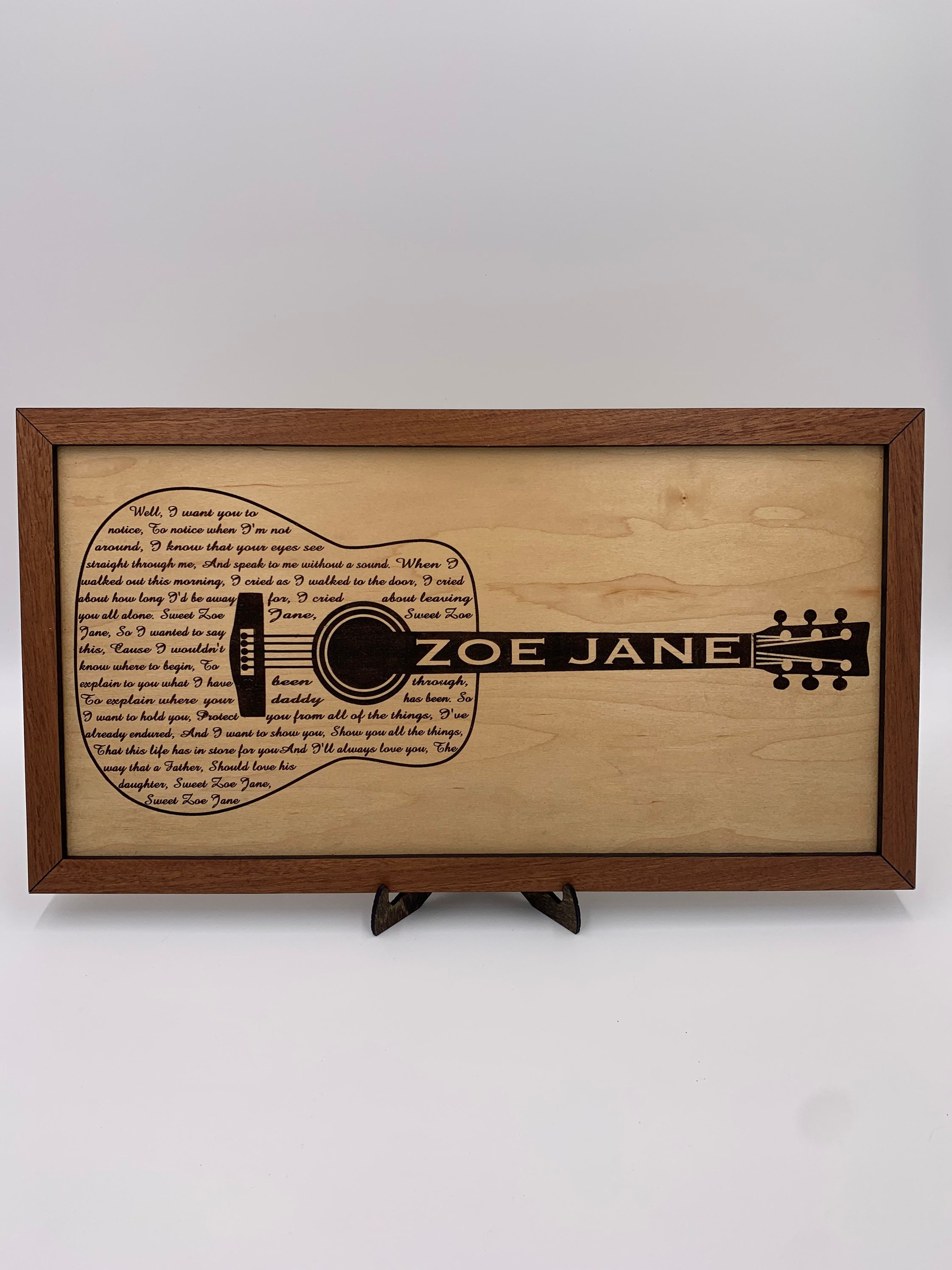 Wood Guitar Song Lyric Sign - Etsy