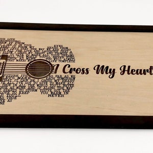 Wood Guitar Song Lyric Sign | Etsy