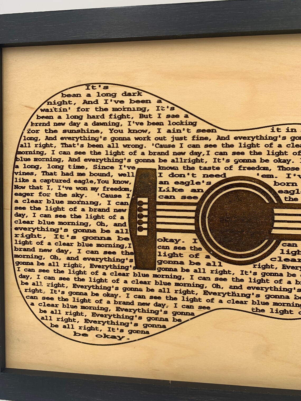 Wood Guitar Song Lyric Sign - Etsy