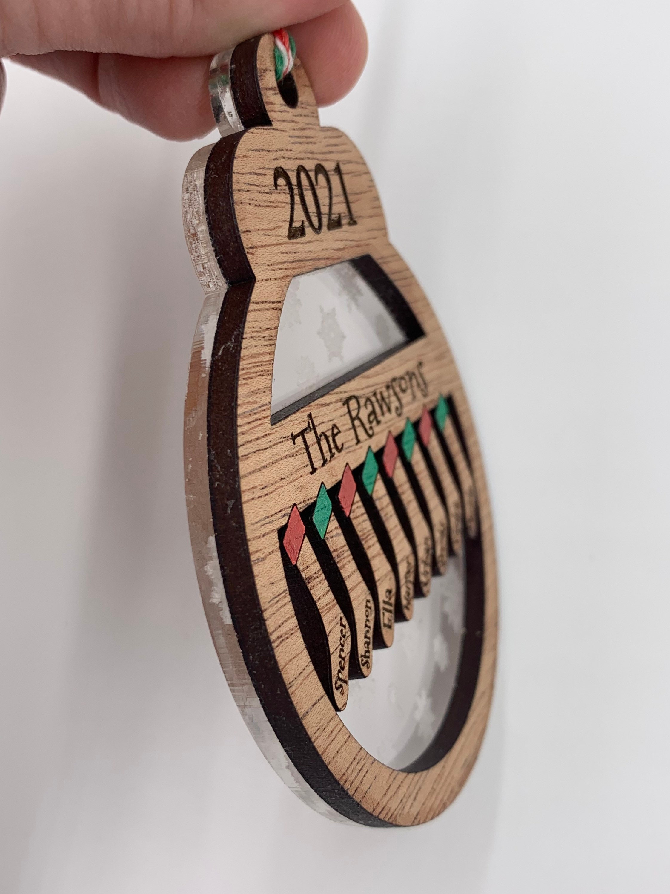 Personalized Family Stocking Christmas Ornament - Etsy